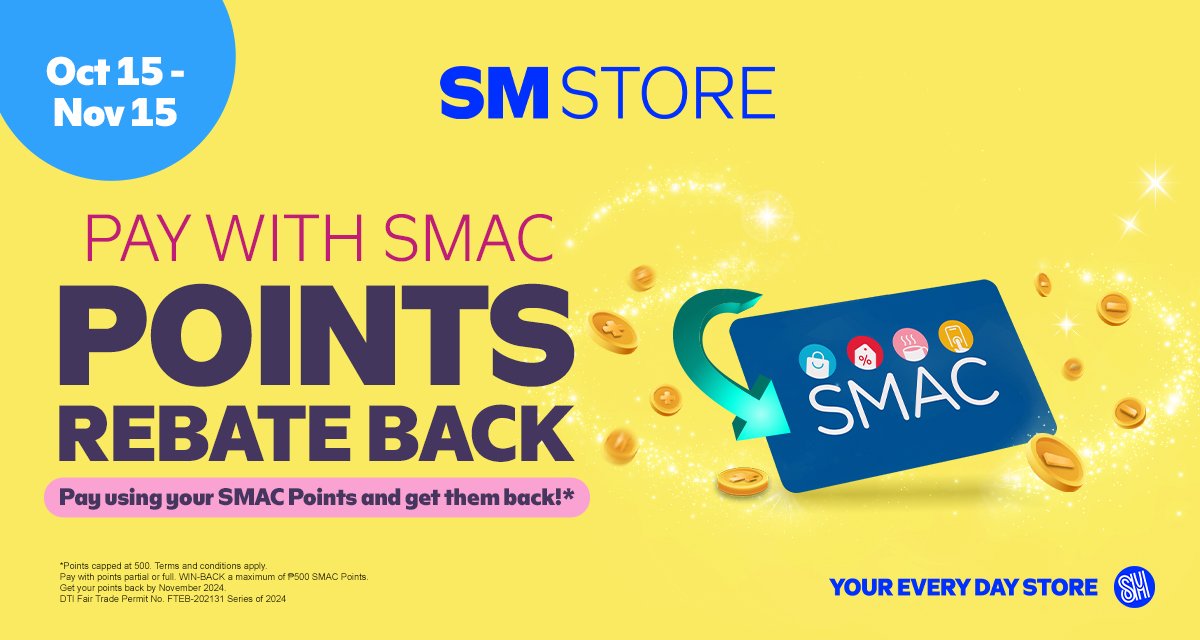 Pay with SMAC, Points Rebate Promo - SM Store