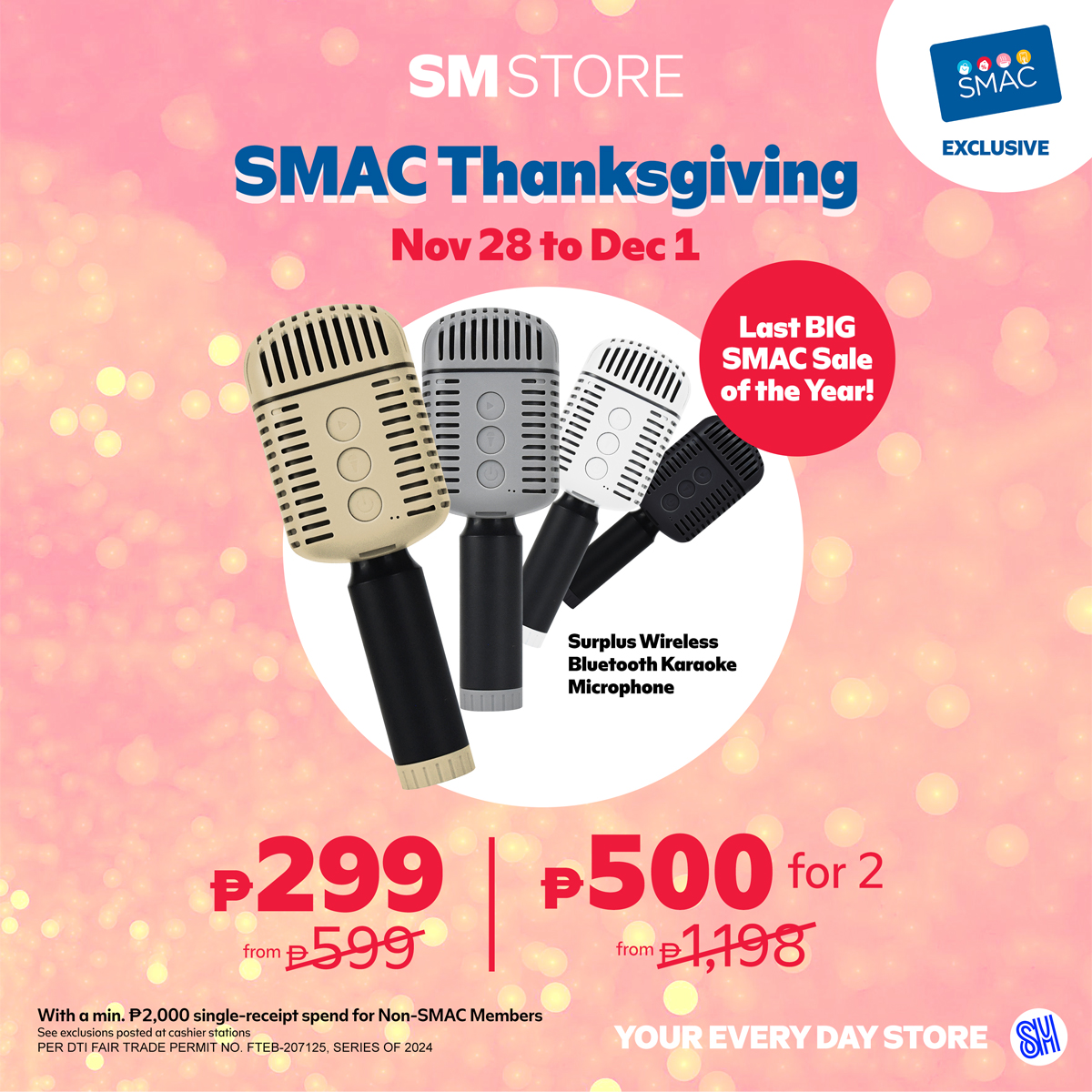 SMAC Thanksgiving Weekend - SM Store